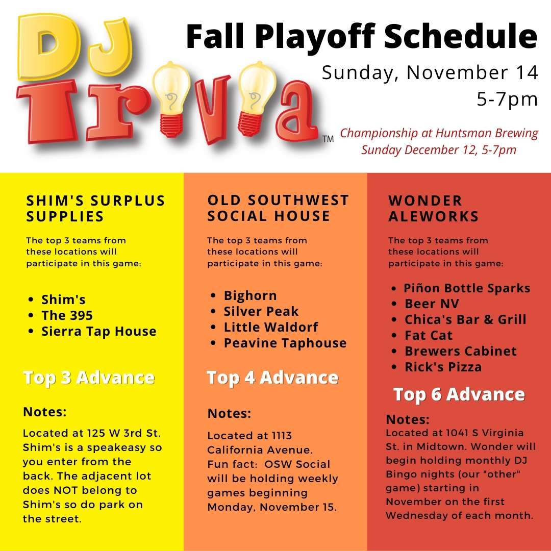 DJ Trivia League Playoffs - DJ Trivia Nevada